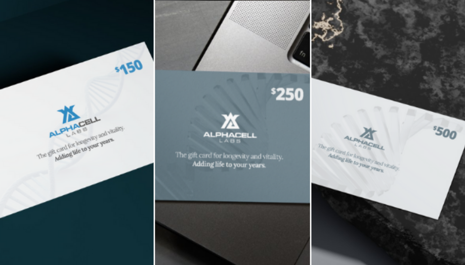 VIP Longevity Gift Cards (Bonus Credit Included) | AlphaCell Labs